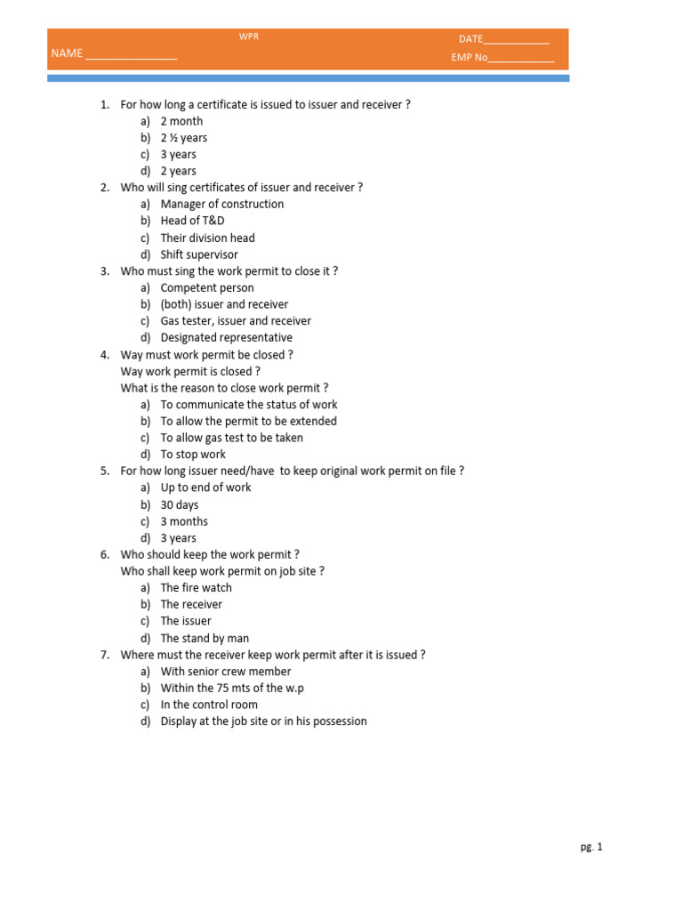 ARAMCO WPR Question AND ANSWER | PDF | Fires | Safety