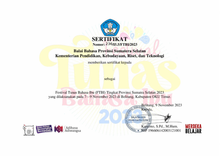 Sertifikat FTBI | PDF