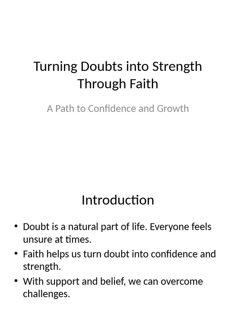 Turning Doubts Into Strength | PDF