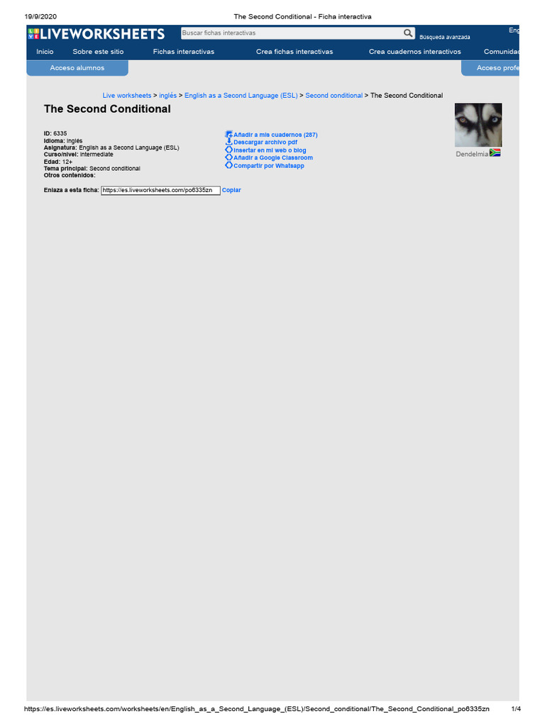 The Second Conditional - Ficha Interactiva | PDF