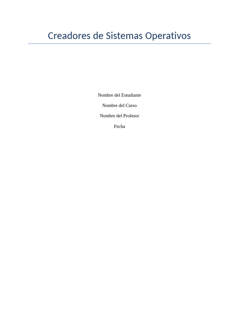 Creadores de Sistemas Operativos APA | PDF | Unix | Arquitectura de ...