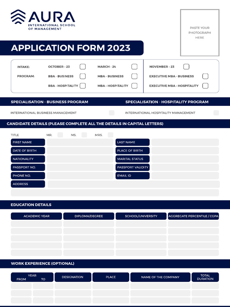 AURA Application Form 4 | PDF