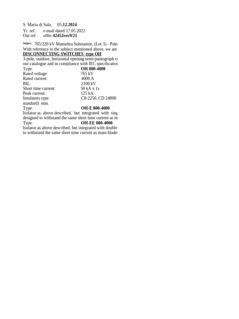 附件3 2025年12月15日报价单 5th Dec 2024 - Coelme - 42452r09 | PDF | Electric ...