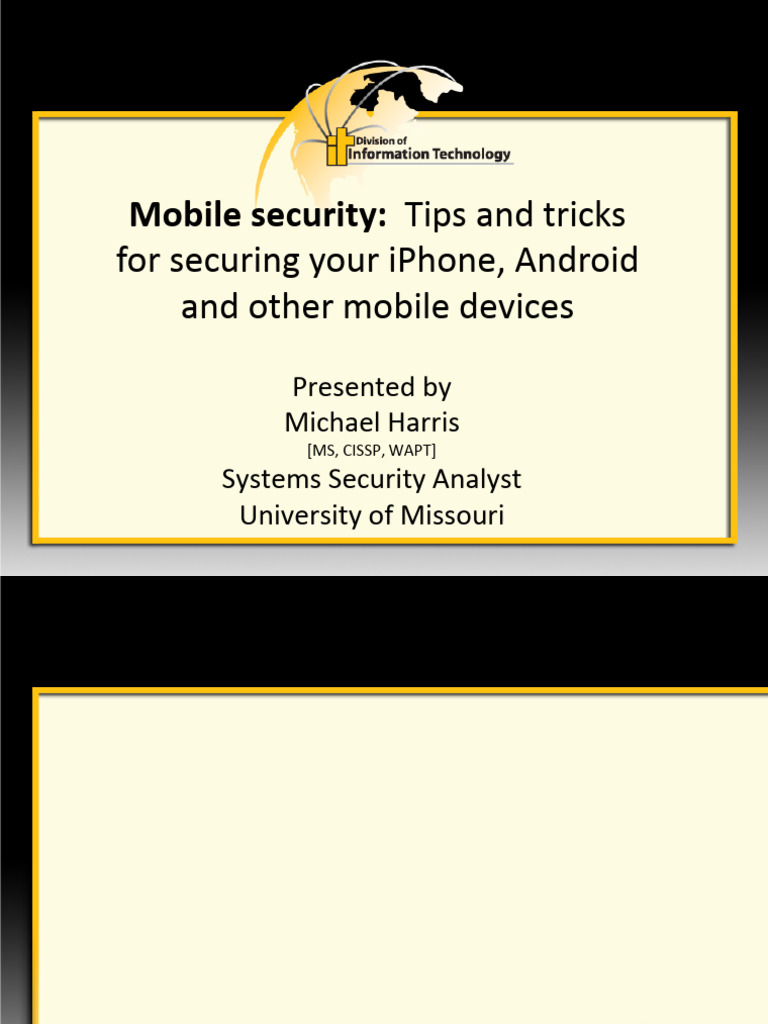 Mobile Security Presentation | PDF | Password | Android (Operating System)