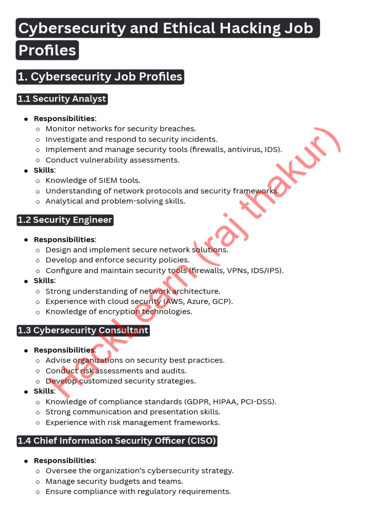 Cybersecurity & Ethical Hacking Jobs | PDF | Security | Computer Security