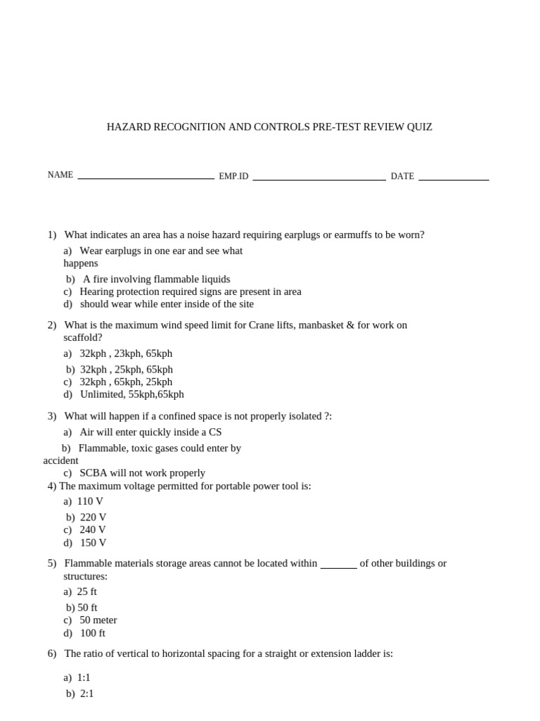 WPR Test Questions For 3rd Party Exam - REVISED | PDF | Occupational ...