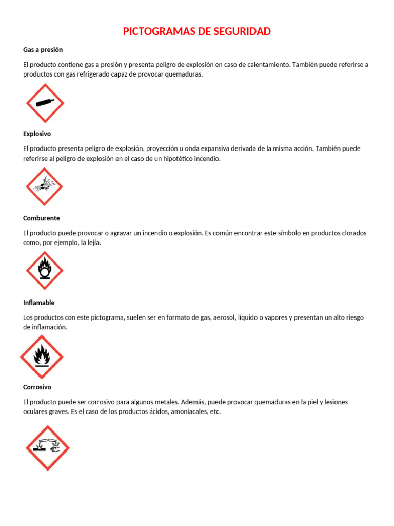 Pictogramas de Seguridad Química | PDF