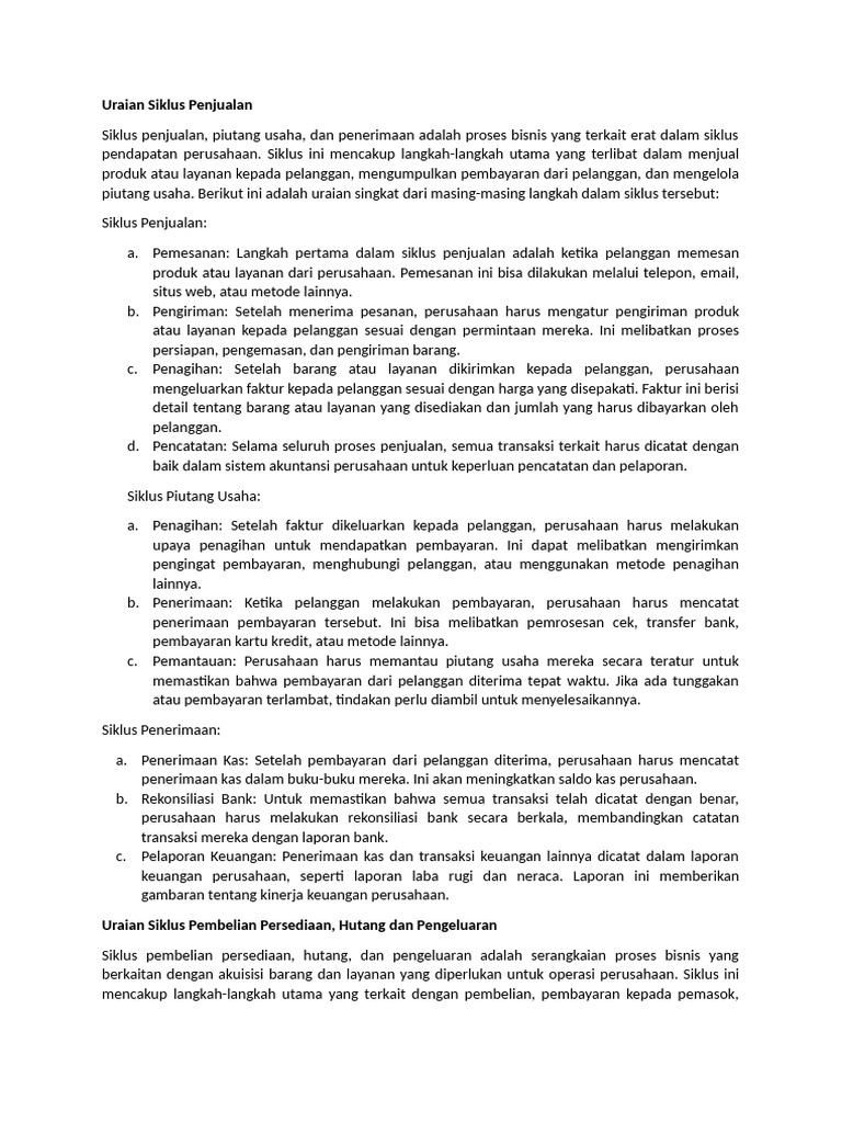 A230.3 - Uraian Siklus - Siklus Lengkap | PDF