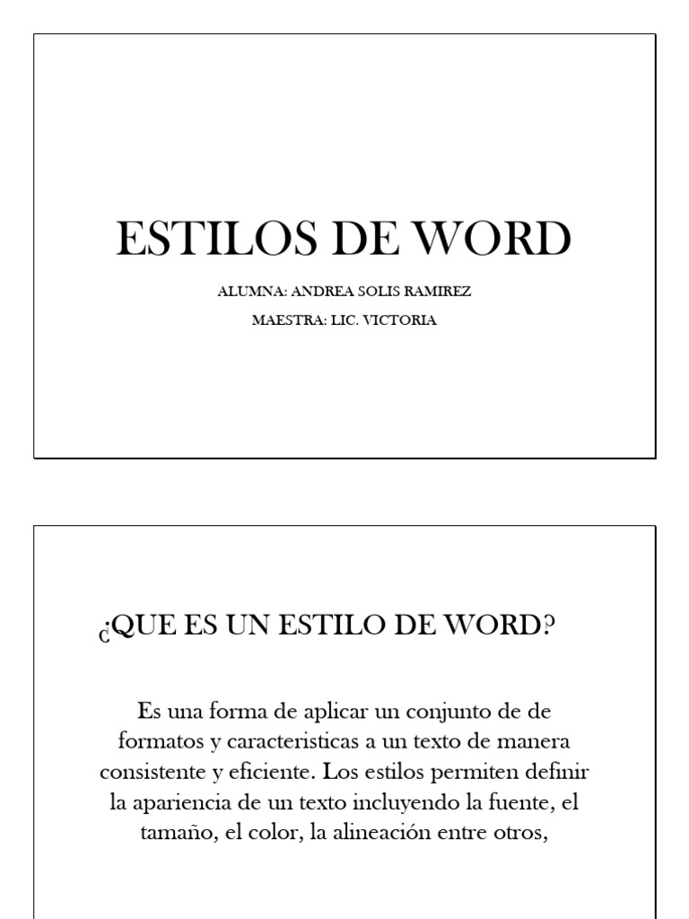 Estilos de Word | PDF