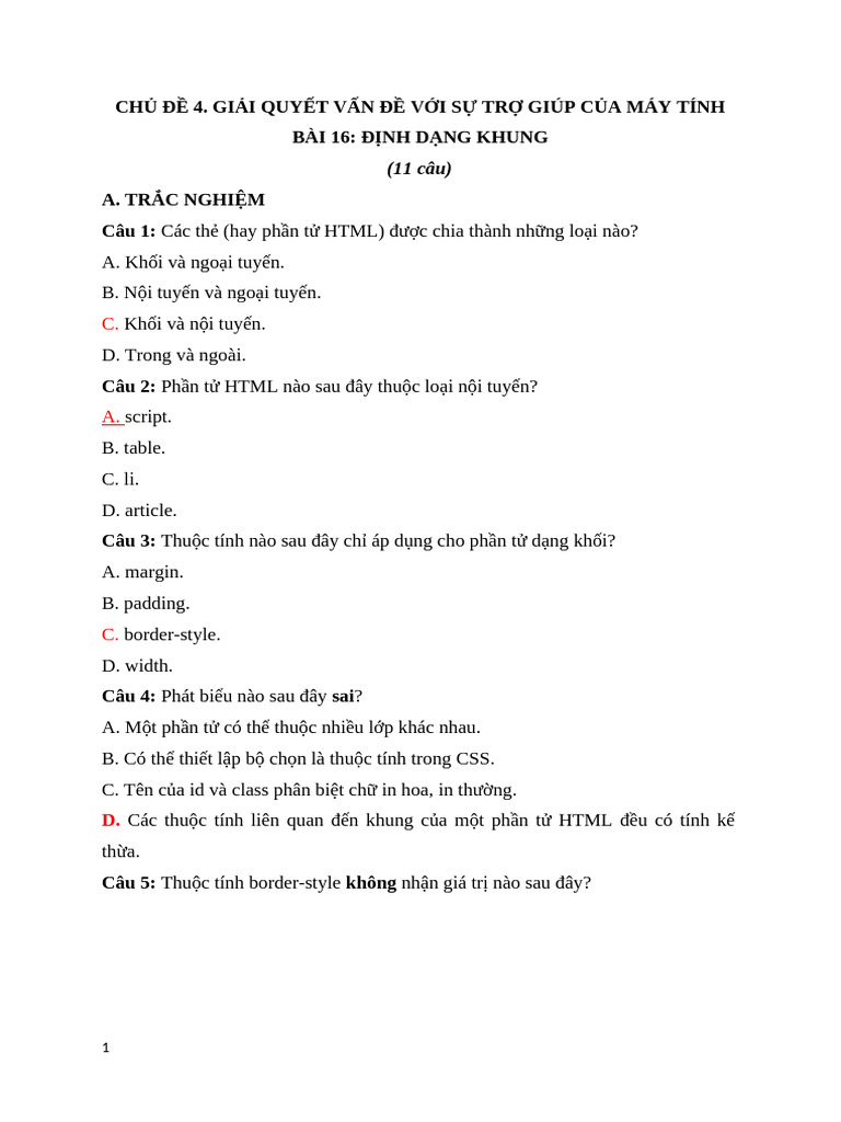 Bài 16-TN-K12, | PDF