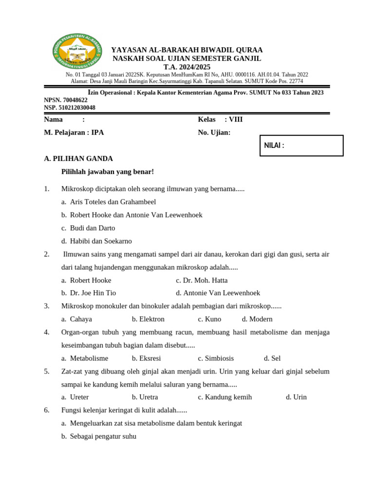 soal ipa kls 8 | PDF