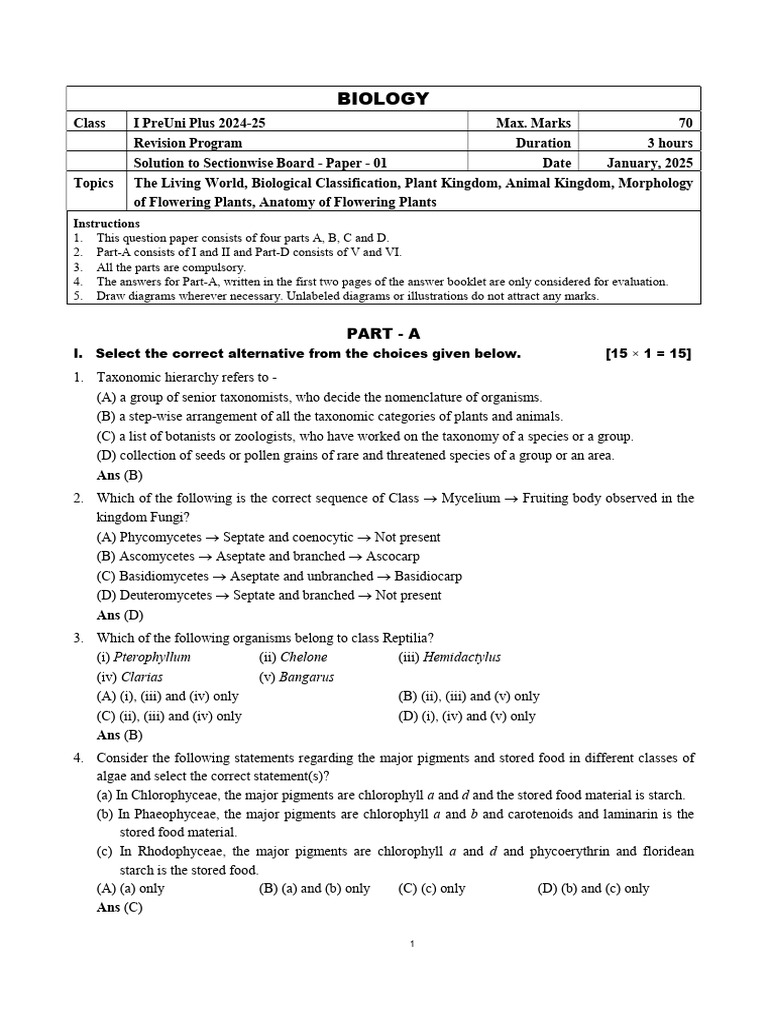 Biology Revision Program 2024-25 | PDF | Leaf | Seed