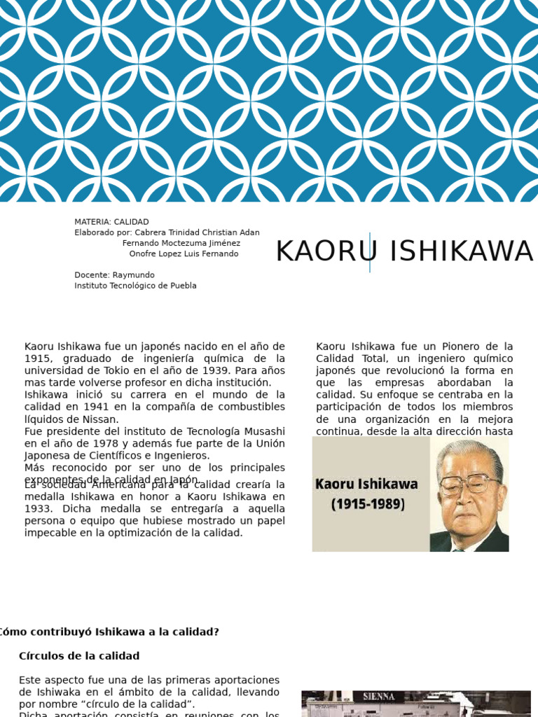 Aportes de Kaoru Ishikawa a la Calidad | PDF | Calidad (comercial ...