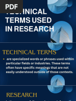 Technical Terms in Research | PDF | Science | Methodology