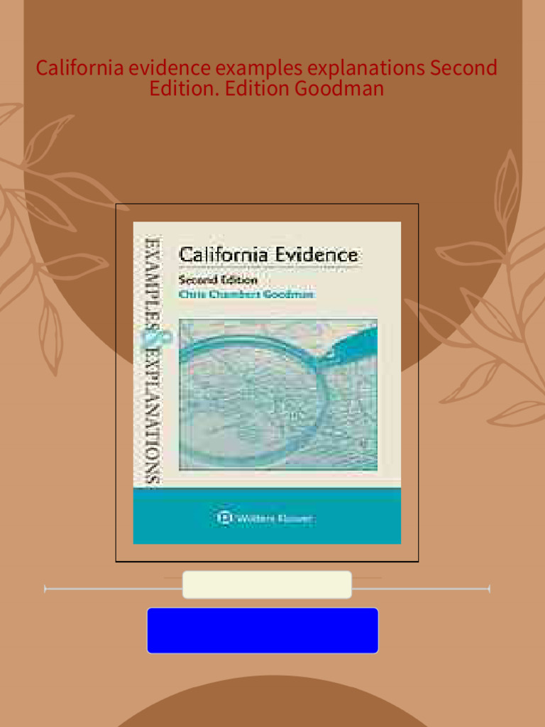 [Ebooks PDF] download California evidence examples explanations Second ...