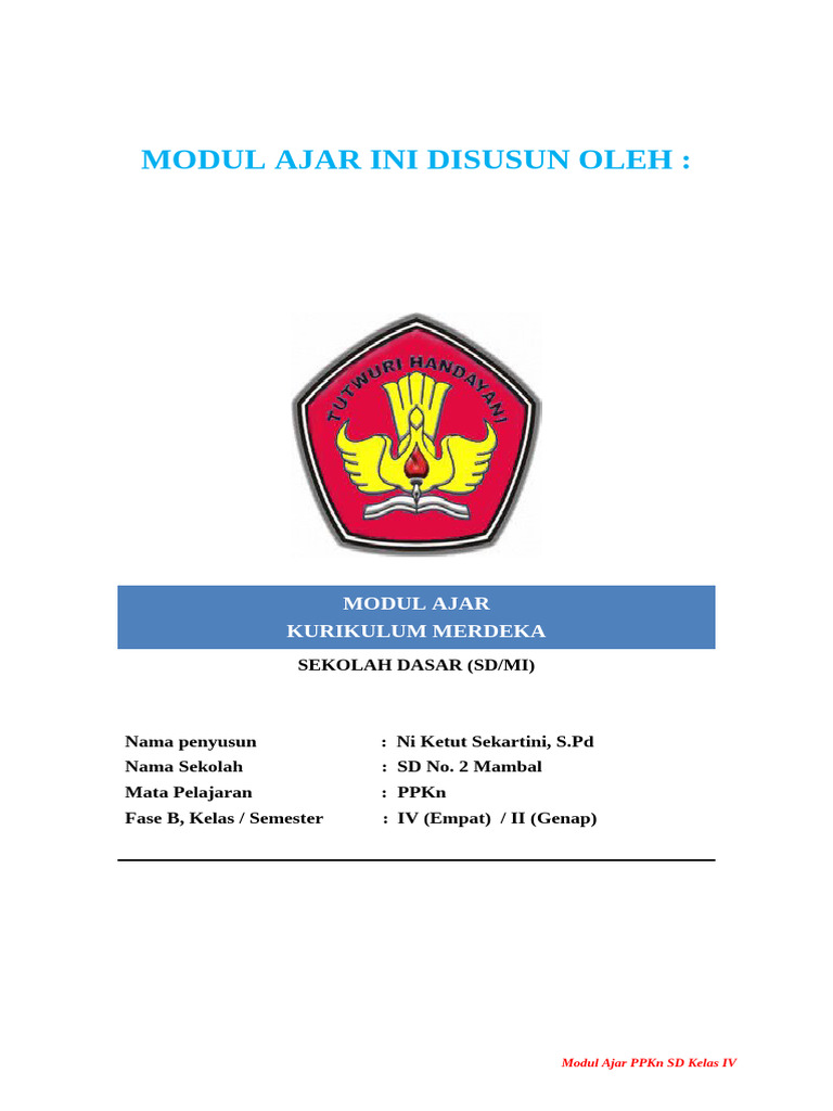 4. Modul Ajar PPKn BAB 4 KELAS 4 | PDF