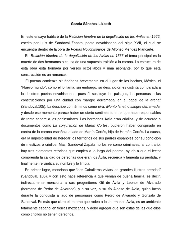 Degollación de los Ávila en 1566 | PDF