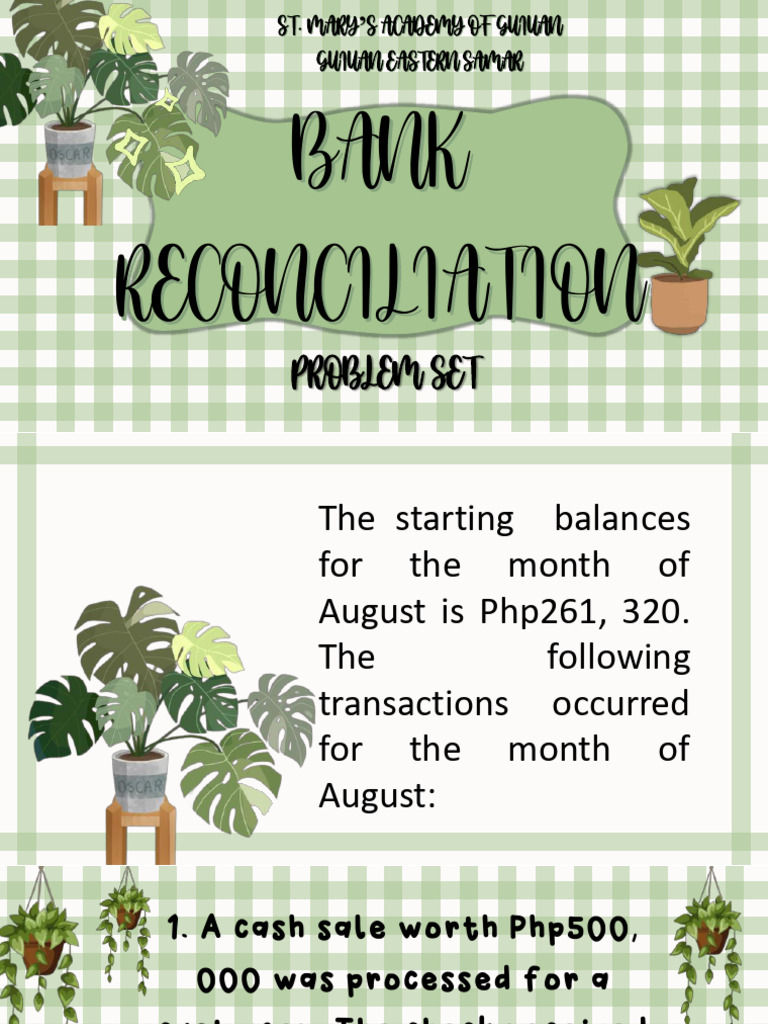 Bank Reconciliation Problem Set Guide | PDF | Banks | Payments