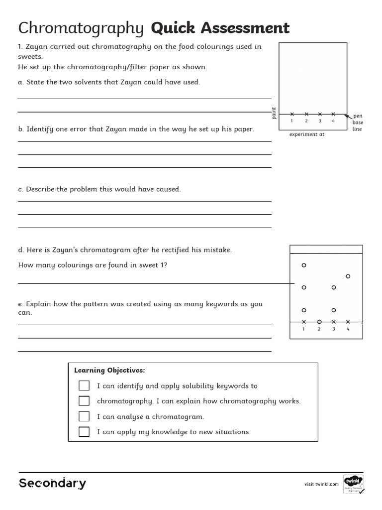 Chromatography Quick Assessment | PDF | Chromatography | Mixture