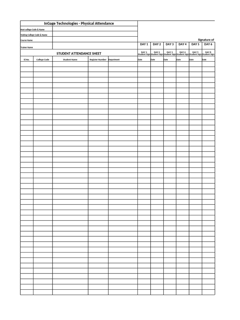 Physical Attendance Format | PDF