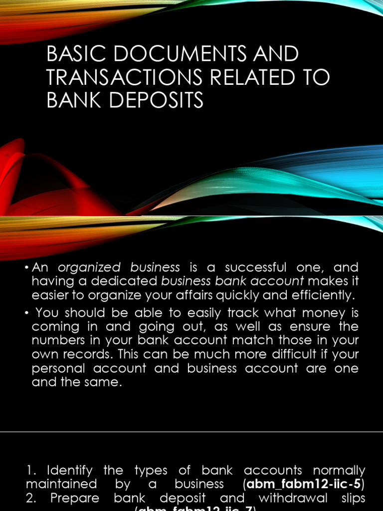 Bank Deposit Types and Transactions Guide | PDF | Cheque | Transaction ...
