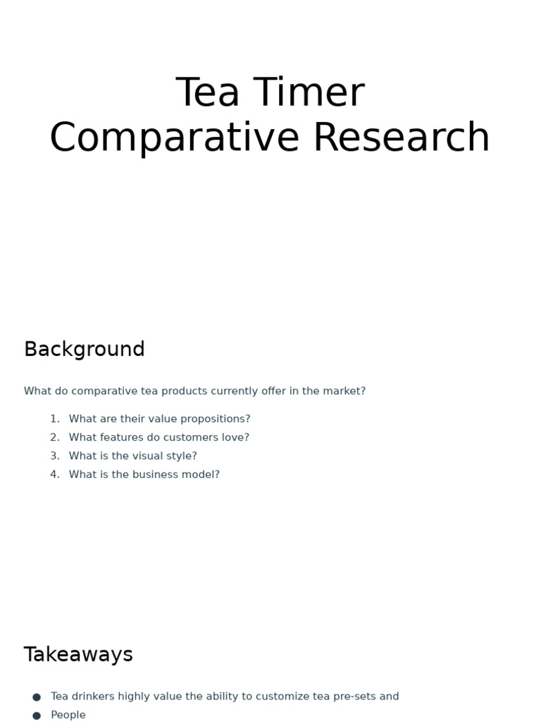 Tea Timer Comparative Research | PDF | Tea