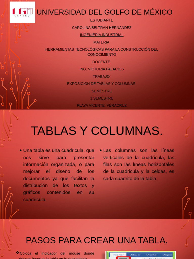 TABLAS Y COLUMNAS (EXPOSICION) | PDF | Botón (Computación) | Software