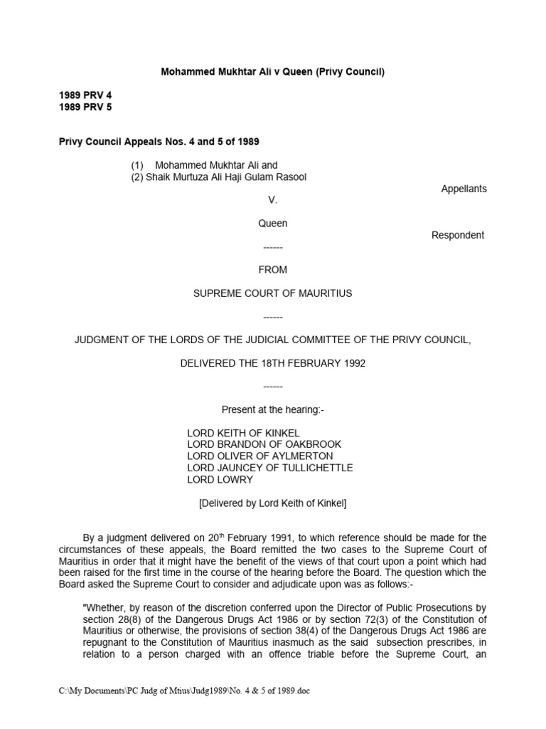 Mukhtar Ali Mohammed V Queen 1989 PRV 420160529022659874 | PDF ...
