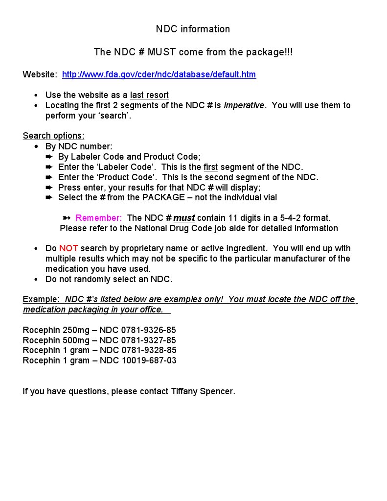 NDC Information | PDF