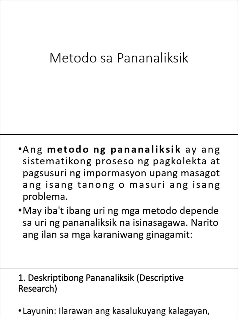 Metodo-sa-Pananaliksik | PDF