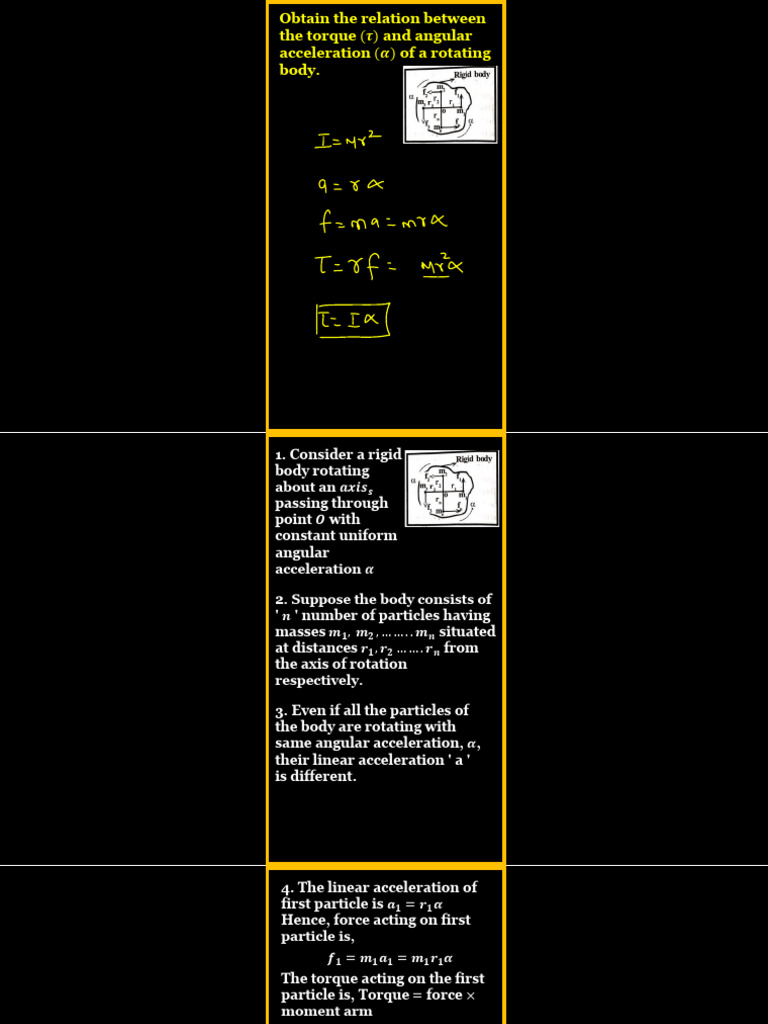 Relation Between Torque and Angular Acceleration | PDF