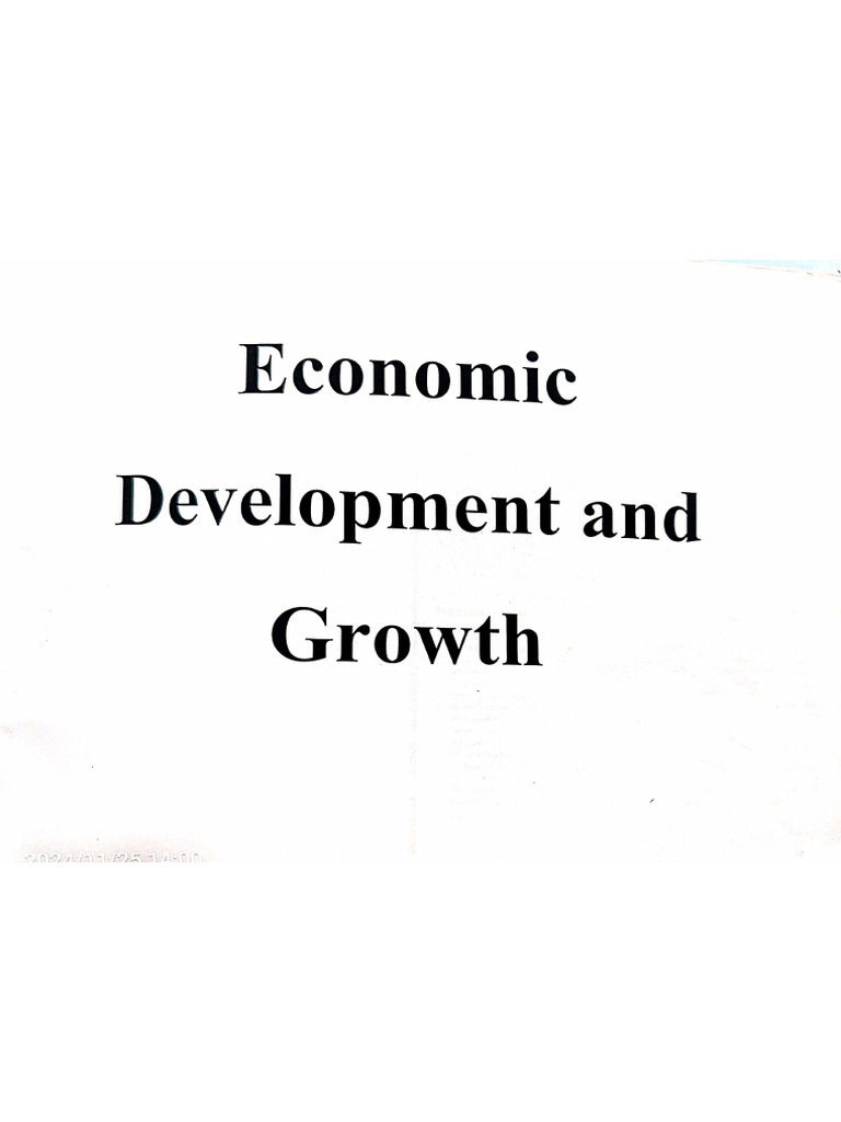 Economic Development and Growth | PDF