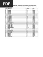 Plumbing Material List | PDF