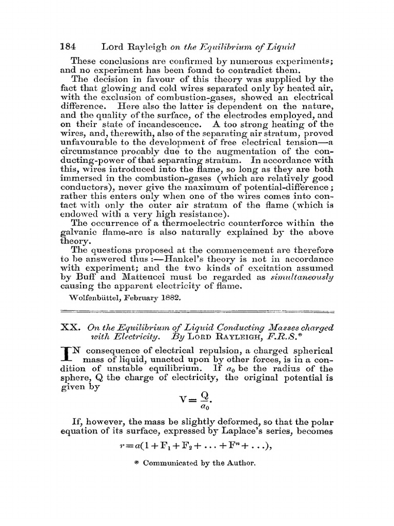 Ray Leigh 1882 | PDF | Sphere | Liquids