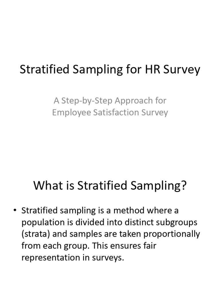 Stratified Employee Sampling Survey | PDF