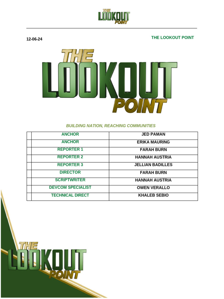 The Lookout Point Script 00 Copy | PDF