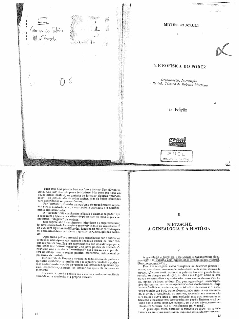 06 - FOUCAULT, M. - Microfísica Do Poder (12 CPS) | PDF