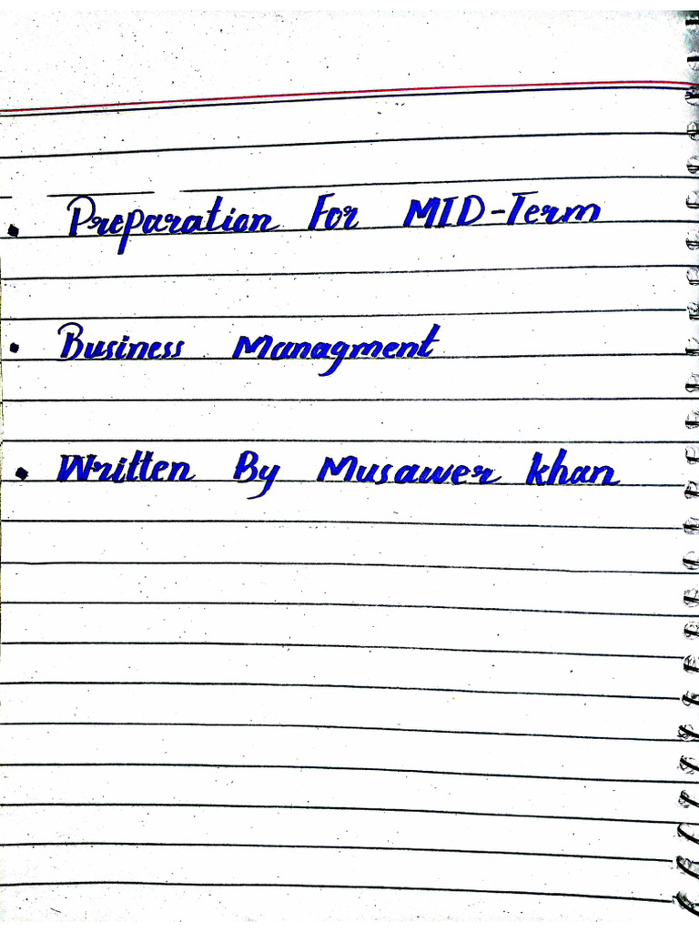Business Management Notes For Mid | PDF