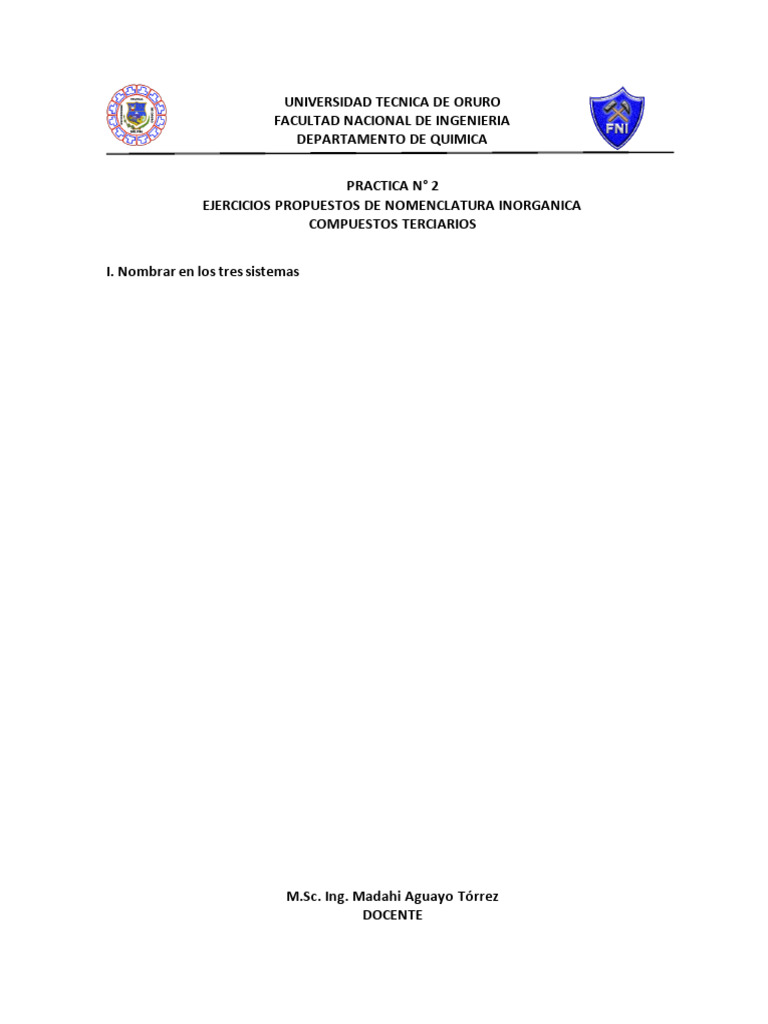 Pract 2 Ejercicios Nomenclatura | PDF