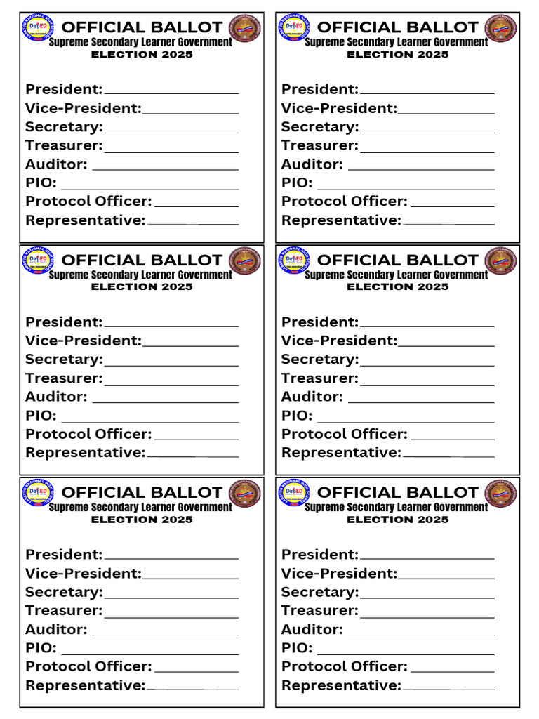 2025 SSLG Elections Ballot PDF | PDF