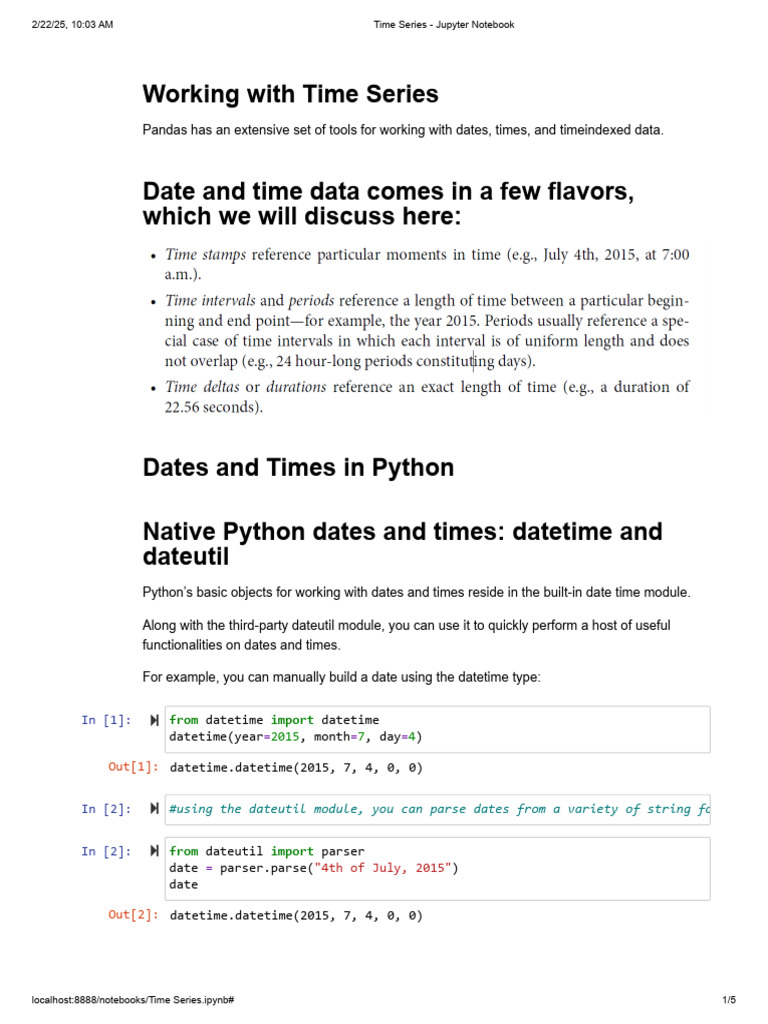 Time Series - Jupyter Notebook 2 | PDF | Computer Science | Computing
