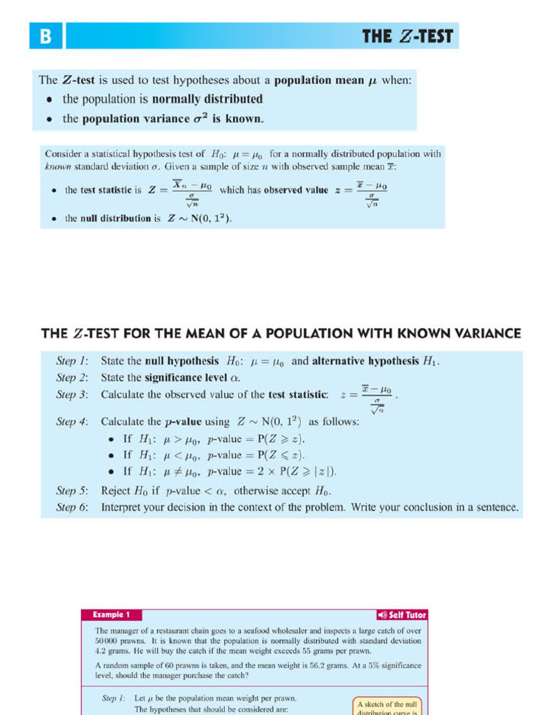 Z Test | PDF