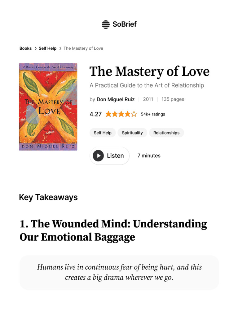 the-mastery-of-love | PDF | Forgiveness | Love