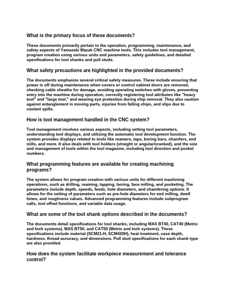 Operation, Programming, Maintenance, and Safety Aspects of Yamazaki ...