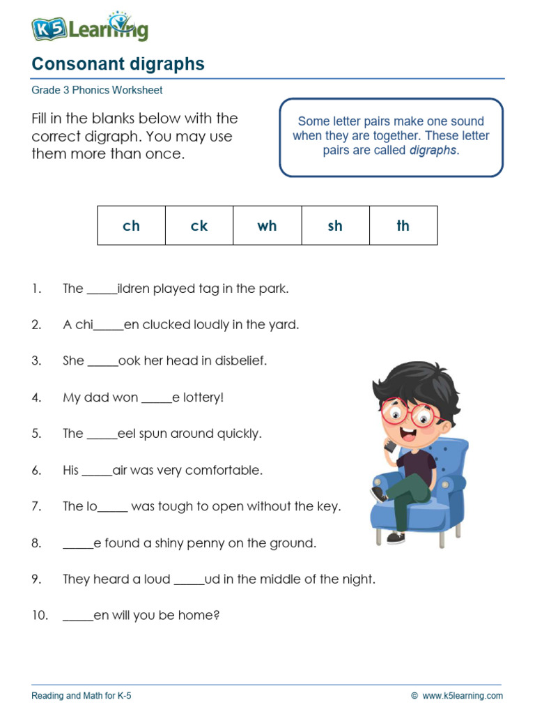 Grade 3 Phonics: Consonant Digraphs | PDF