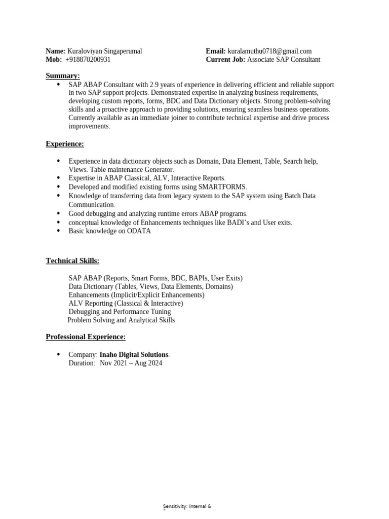 Kuraloviyan_Resume (1) | PDF | Information Technology | Computing