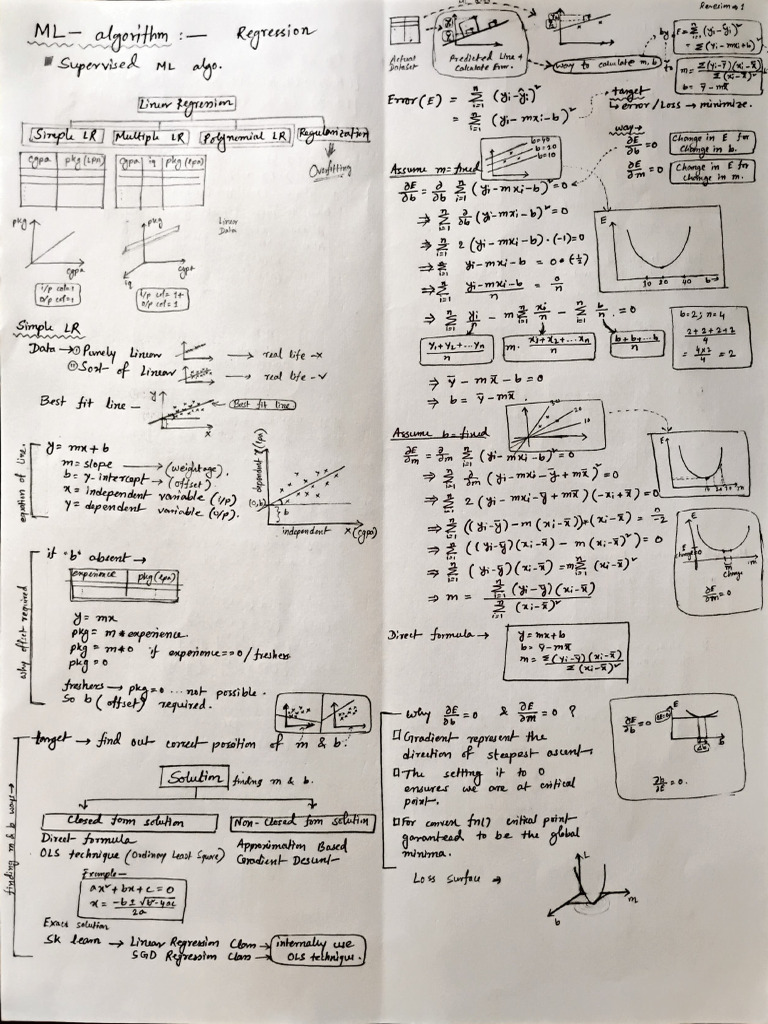 Linear Regression Short Note | PDF | Regression Analysis | Interpolation