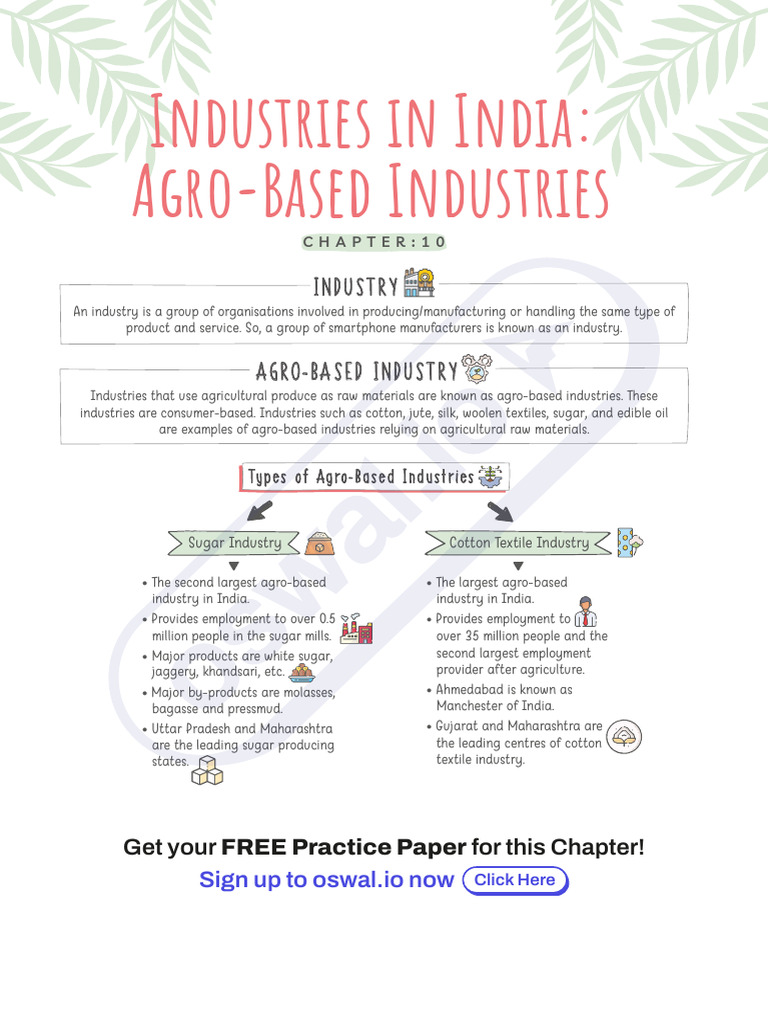 10-Industries in India Agro-Based Industries | PDF