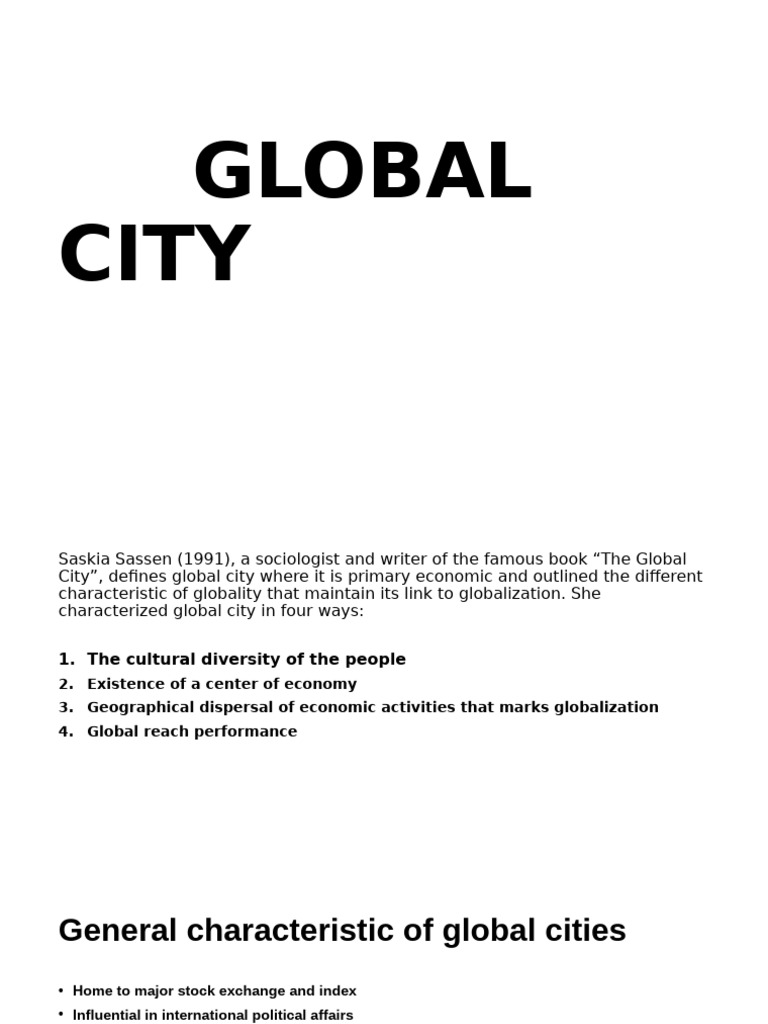 Characteristics and Examples of Global Cities | PDF | Cost Of Living | Climate Change