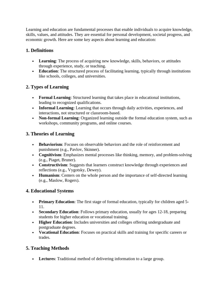 Learning Education | PDF | Learning | Educational Assessment